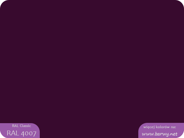 Kolor RAL Classic 4007, ciemny fioletowy, Purple violet,... - Barwy.net Kolor RAL Classic 4007, ciemny fioletowy, Purple violet,... - Barwy.net