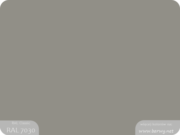 Kolor RAL Classic 7030, szary kamienny, Stone grey, Steingrau, Gris ...
